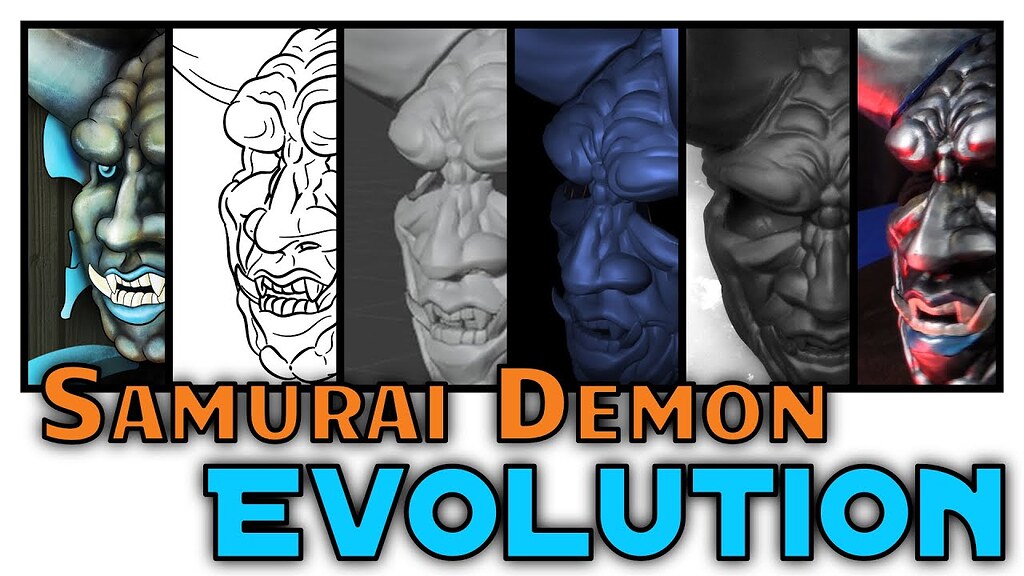 Samurai Demon Evolution - 2D to 3D and Back - 3D Printing Gallery - 3D ...